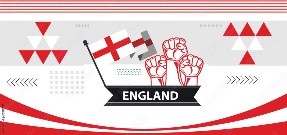 Poster England national day banner with British flag colors ...