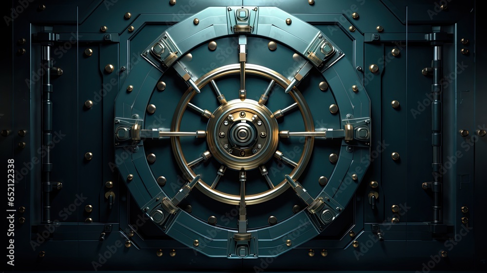 An image of a solid bank vault door with a secure appearance. Stock ...
