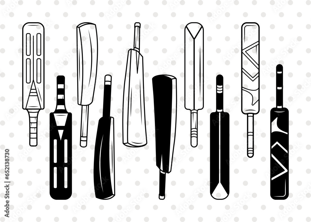 Cricket Bat Silhouette, Bat Svg, Sports Svg, Cricket Svg, Bat Svg ...