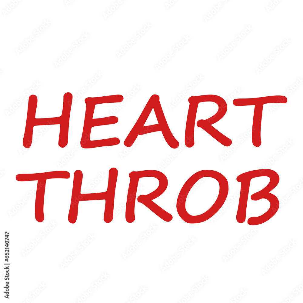 Digital png illustration of red heartthrob text on transparent ...