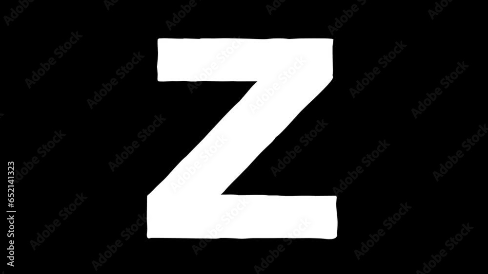 Z letter big forming cartoon animation. Compatibile part of alphabet ...