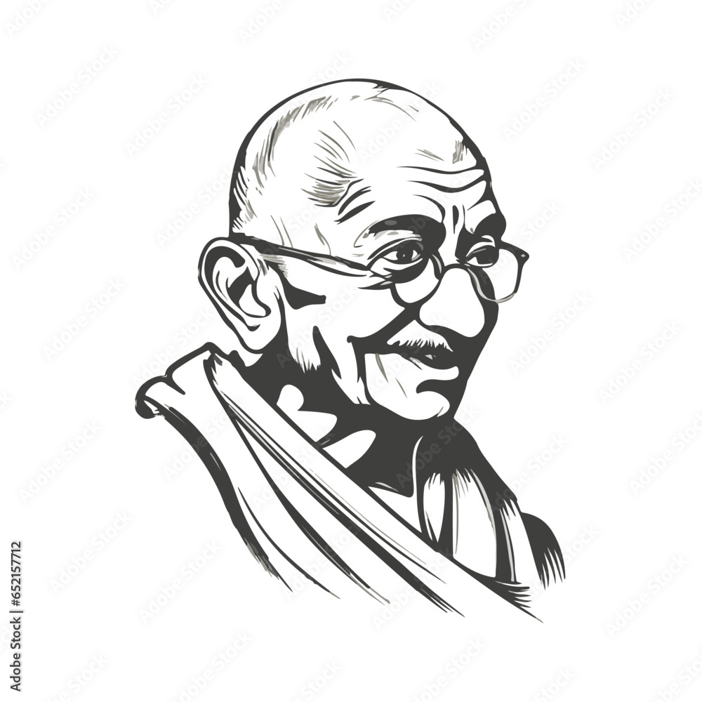 sketch of Mahatma gandhi indian freedom fighter Stock Vector | Adobe Stock