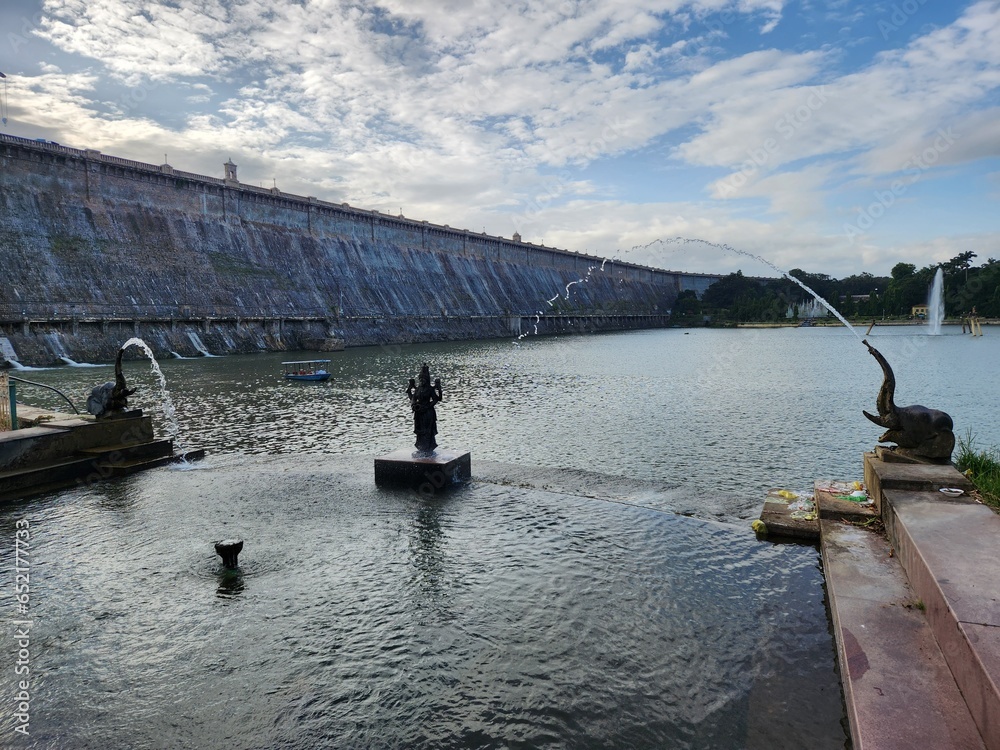 Mysore, Karnataka India - July 28 2023: Kaveri river dam in Famous ...