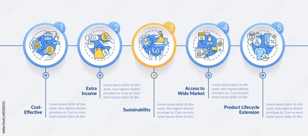 2D colorful C2C vector infographics template with linear icons concept ...