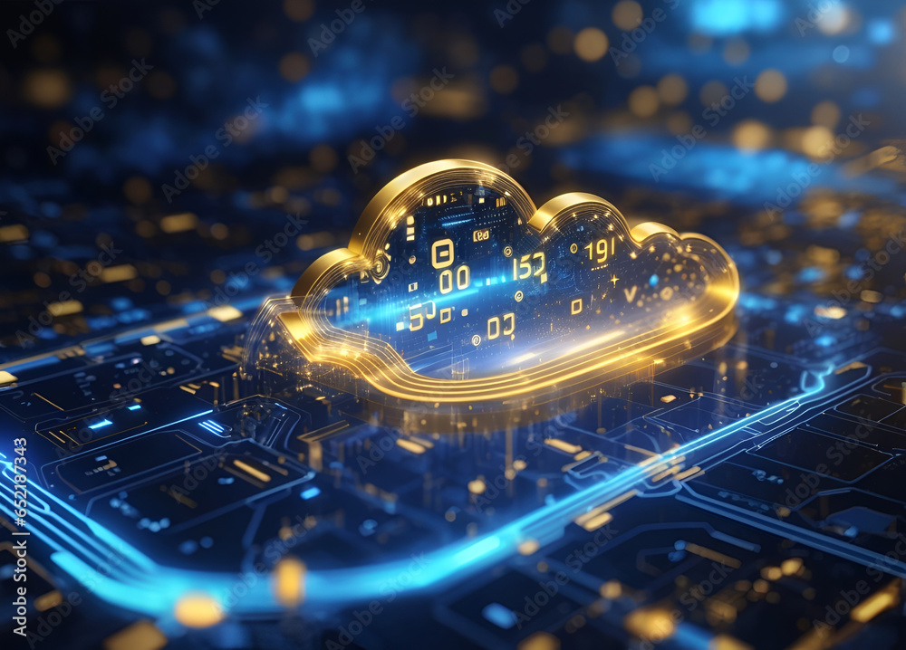 An advanced close-up photo reveals a sophisticated cloud storage system ...