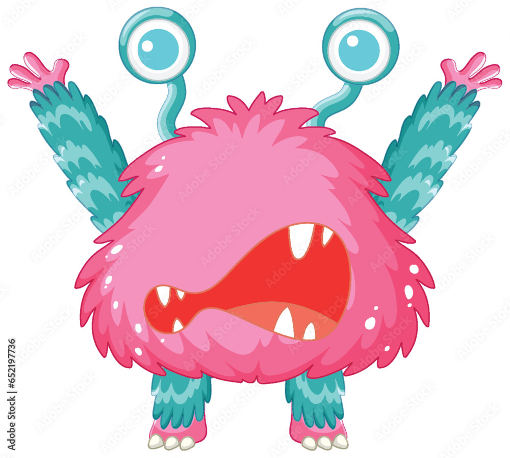Scary Alien Monster Cartoon Character Illustration Stock Vector | Adobe ...