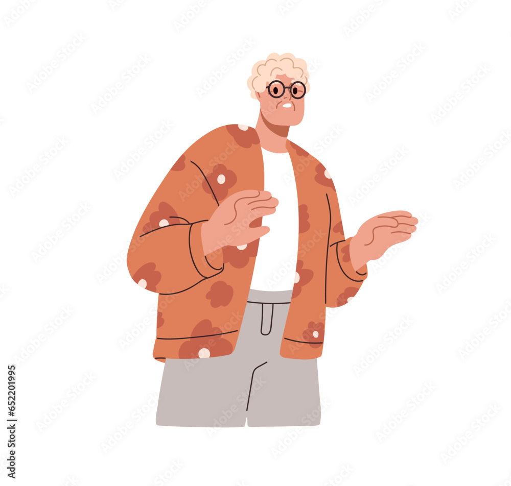 Old woman, fear and fright emotion. Shocked afraid senior elderly ...