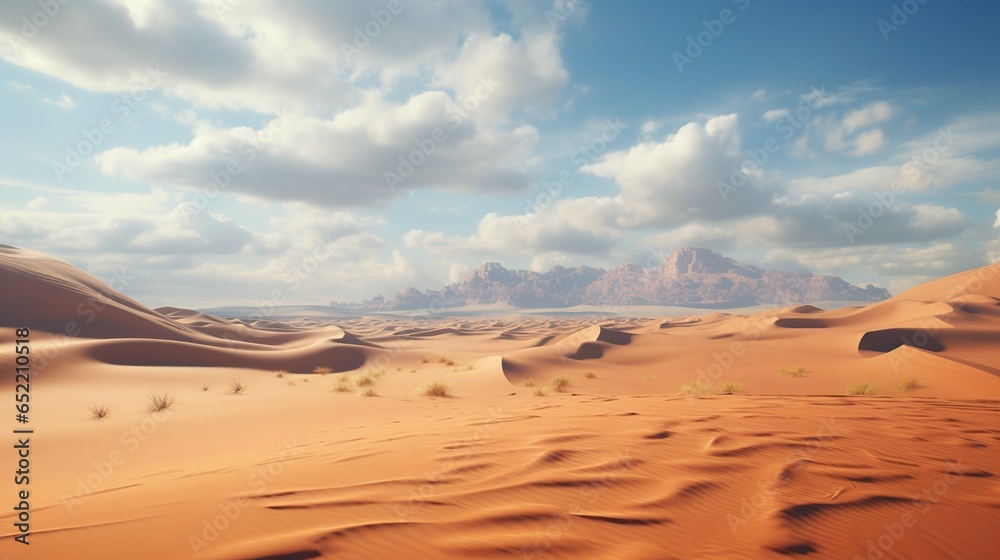 The vast allure of a wide angle desert landscape, truly magical and ...
