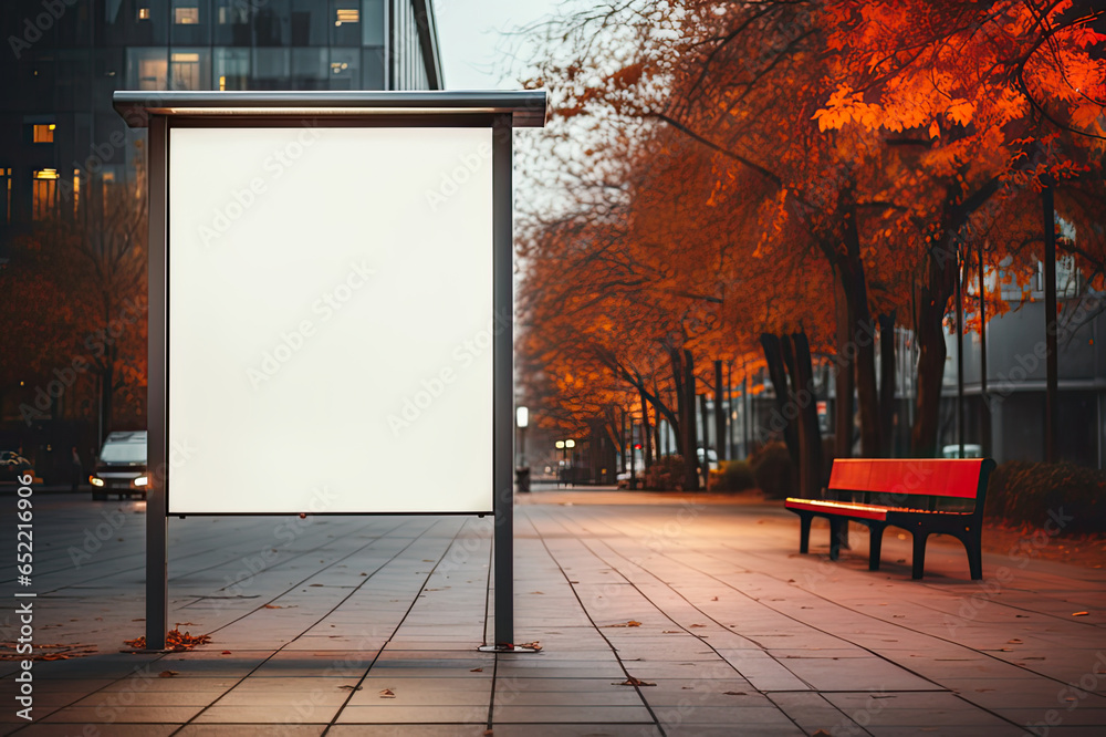 Urban Advertising Mockup Blank Neon Information Poster, Vertical Street ...