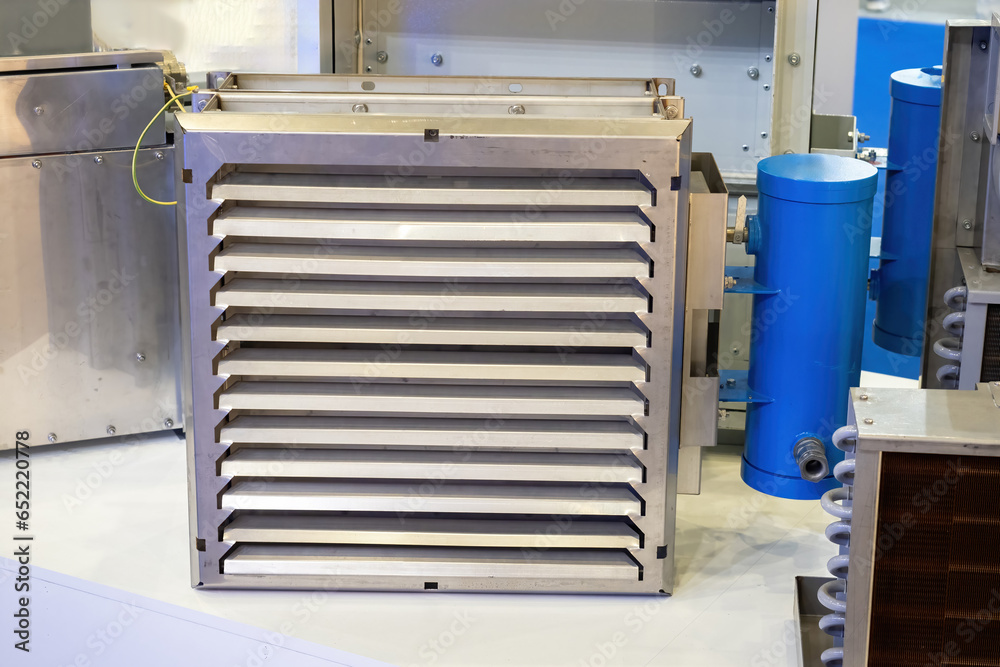 Ventilation equipment. Steel box for air conditioning system. Air ...