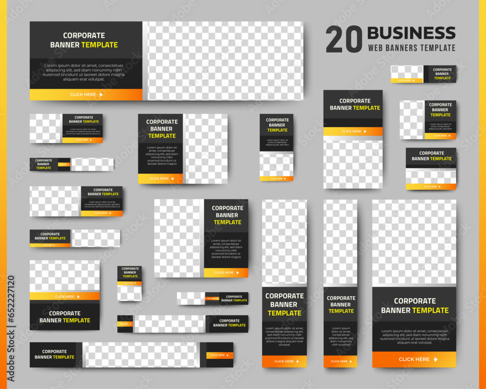 Set of promotion kit banner template design with modern and minimalist ...