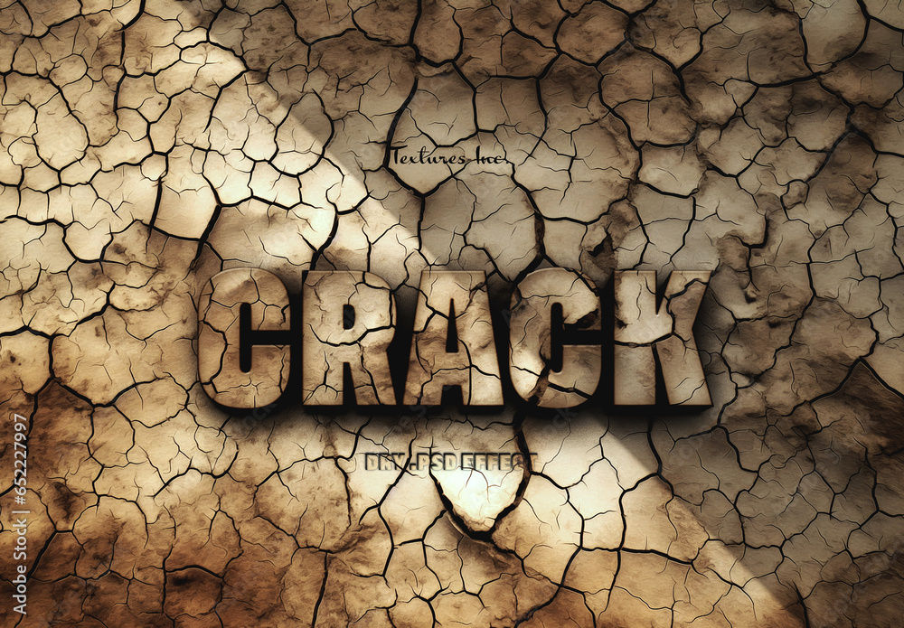 Cracked dry earth soil text effect with generative Ai background Stock ...