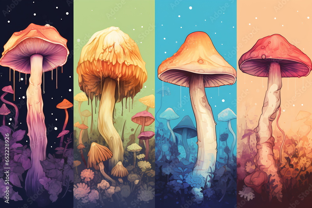 Psilocybin mushrooms. Commonly known as magic mushrooms, a group of ...