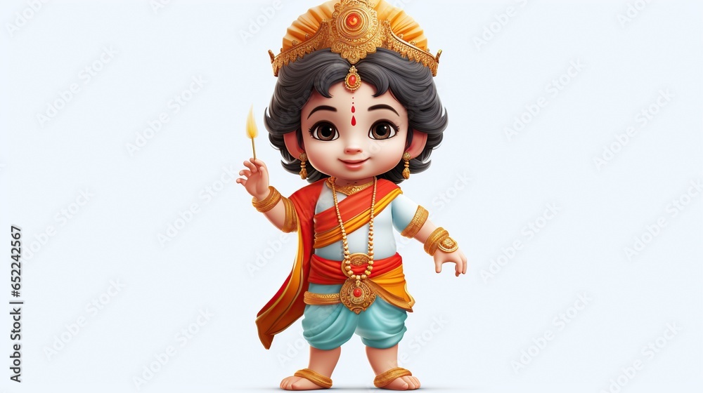 Ramayana story cartoon characters isolated white background. AI ...