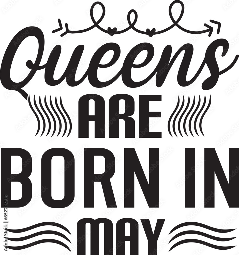 Vecteur Stock Queens Are Born In SVG, Birthday SVG, Birthday Queen SVG ...