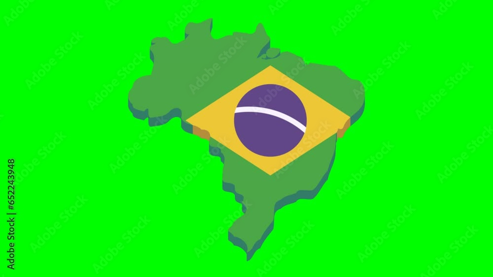 Animation of appearance and disappearance of the 3D map of Brazil in ...