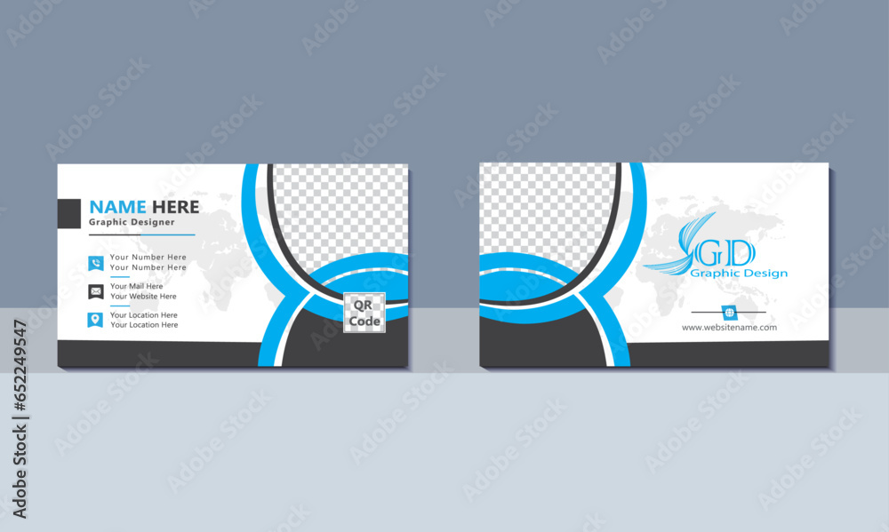 Personal visiting card with company logo. Vector creative business card ...