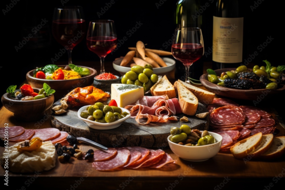 A Tempting Array of Spanish Tapas: A Feast for the Senses Stock Photo ...