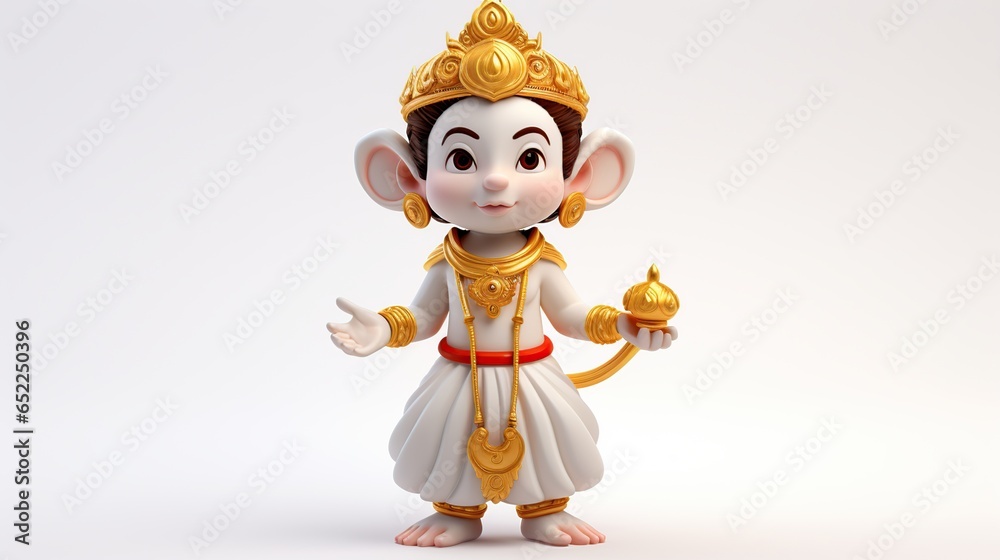 Lord Ramanuja hindu statue cartoon isolated white background. AI ...