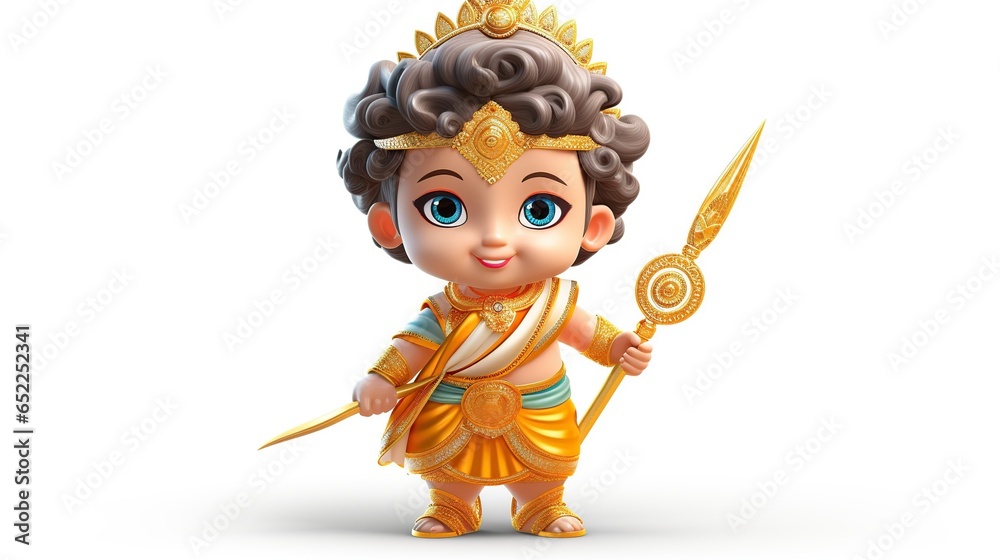 Ramayana story cartoon characters isolated white background. AI ...