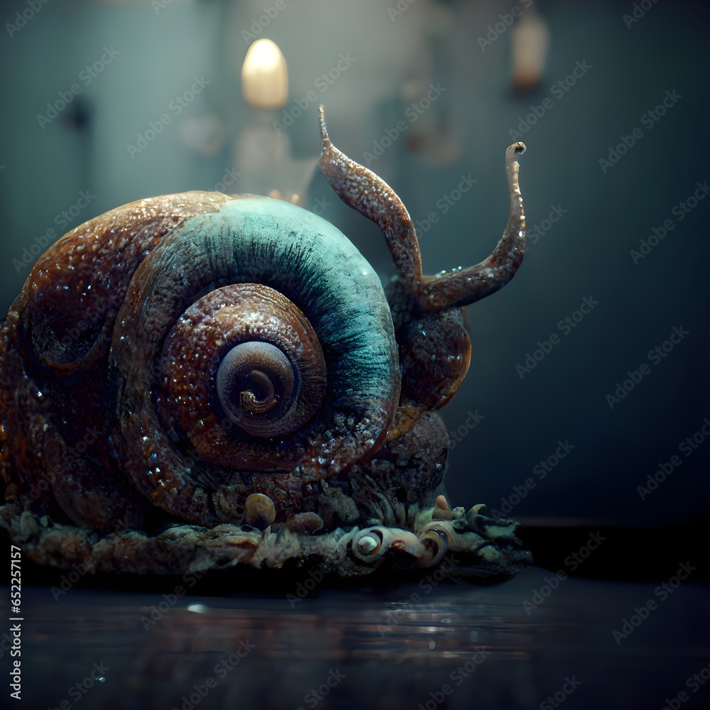 surreal snail with massive tentacles immersive details cinematic scary ...