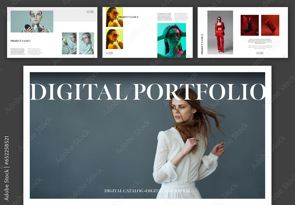 Digital Portfolio Layout Stock Template Adobe Stock
