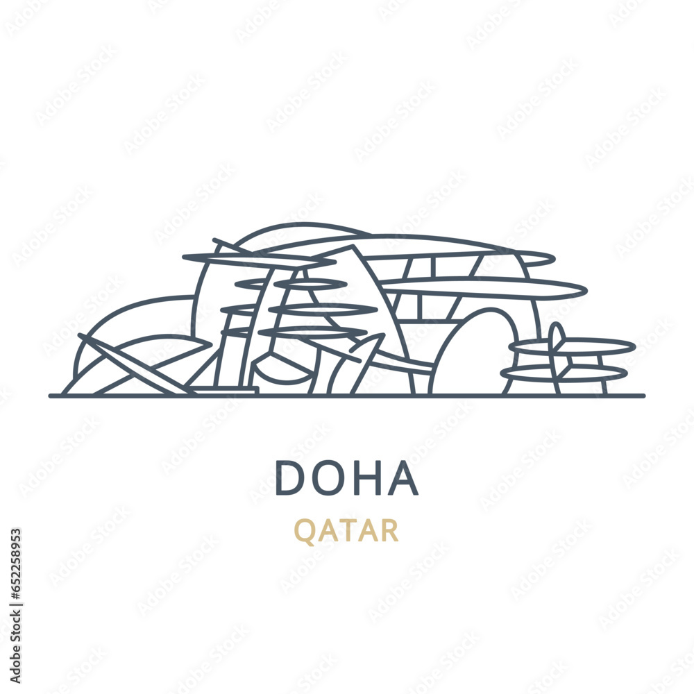 Vector icon of the city landmark of DOHA in the country of QATAR ...