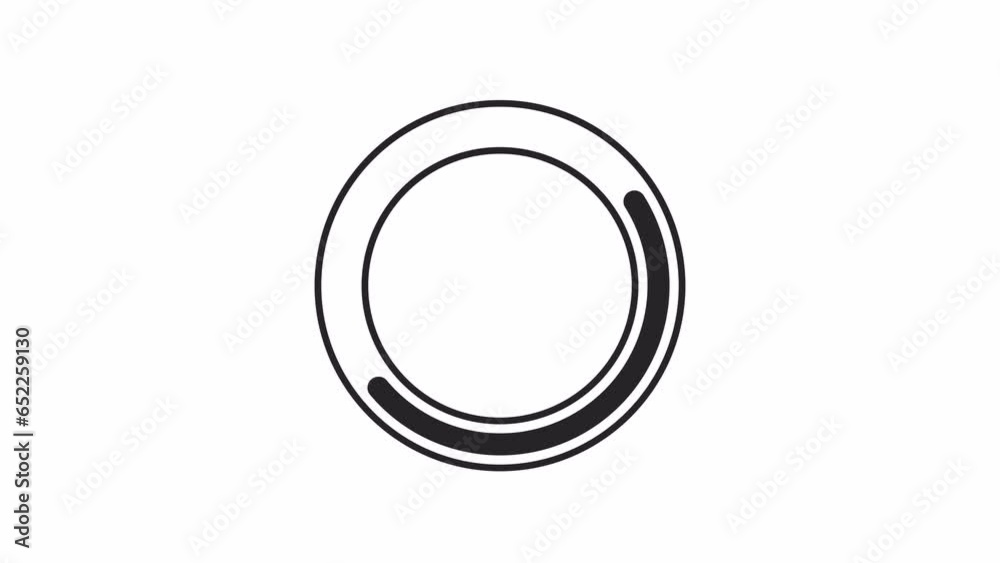Spinner ring black and white loading animation. Hollow circular buffer ...