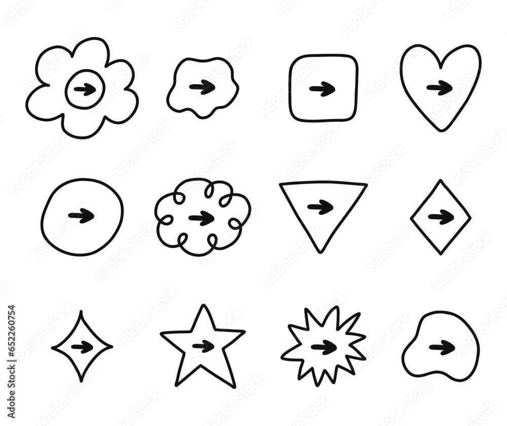 Cute hand drawn mark set for bullet journal. Diary note elements with ...