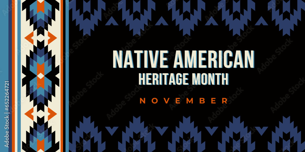Native american heritage month greeting. Vector banner, poster, card ...