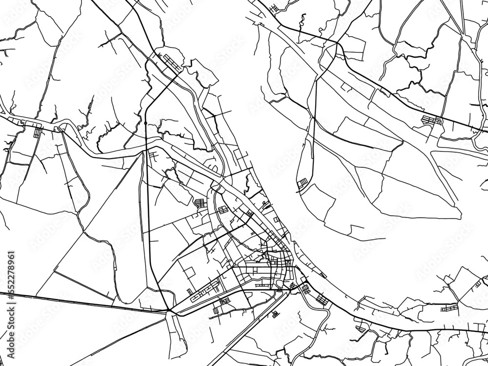 Vector road map of the city of VNM Sa Dec in Vietnam with black roads ...