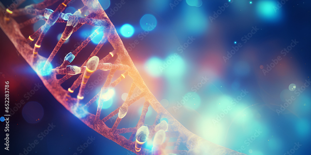 Human cell biology DNA molecular structure. Generative AI Stock ...