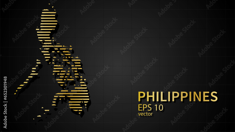 Vector gold map of Philippines, futuristic modern website background or ...