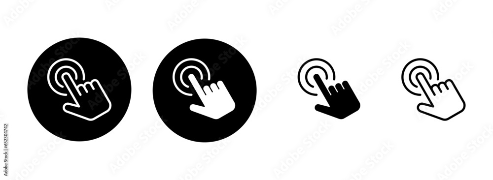 Hand click icon set illustration. pointer sign and symbol. hand cursor ...