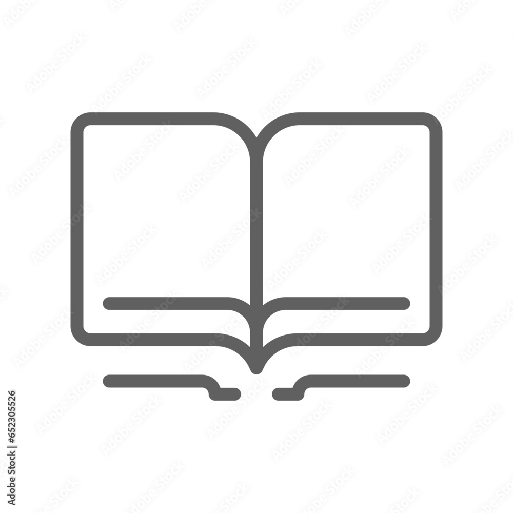 Open book line icon. Read magazine, booklet, encyclopedia symbol. Document reader logo for web ...
