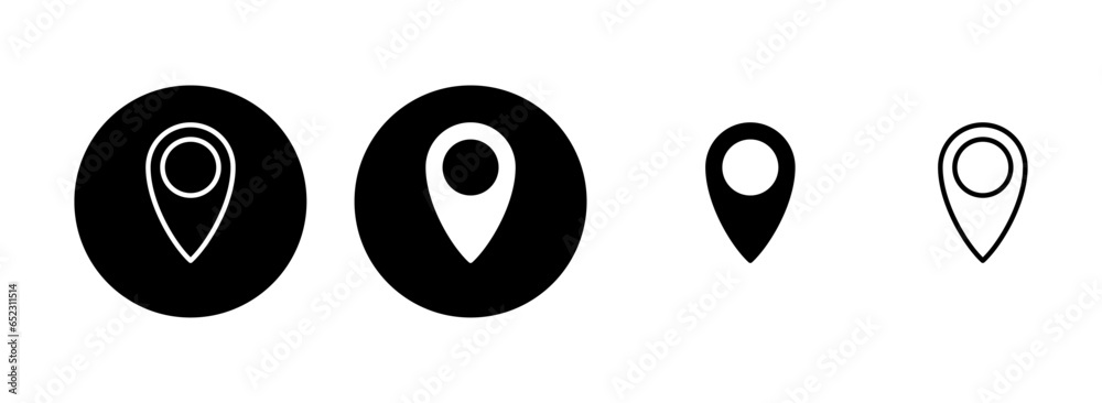 Pin icon set illustration. Location sign and symbol. destination icon ...