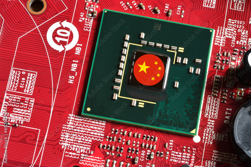 Fotka „China flag on a processor, central processing unit CPU or GPU ...