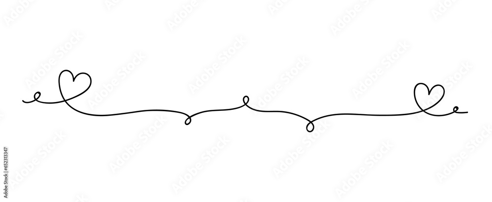 heart line. Continuous line drawing.Vector Illustration for heart, love ...