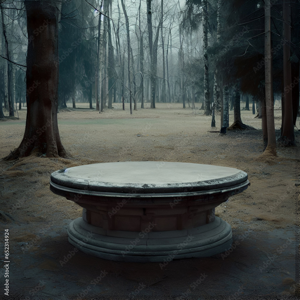 Dark Gothic Spooky Fantasy Stone Marble Empty Flowers Stand Monument ...