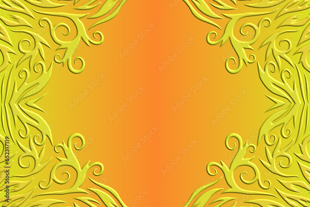 Luxurious frame golden gold batik ethnic dayak aztec Kalimantan pattern ...