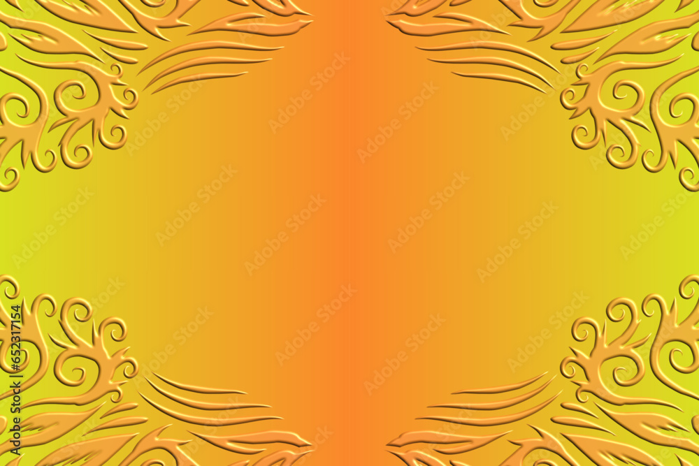 Luxurious frame golden gold batik ethnic dayak aztec Kalimantan pattern ...