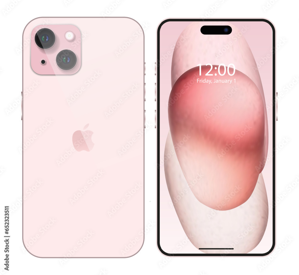 New iPhone 15 pro, pro max Deep gray color by Apple Inc. Mock-up screen ...