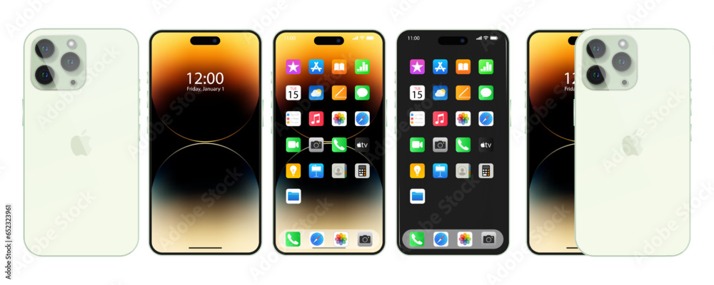 New green Iphone 15 pro, promax. Apple inc. smartphone with ios 17 ...