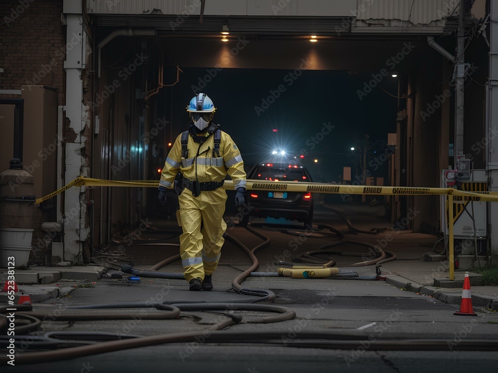 Male inspector team investigate danger chemical gas leak spill with ...