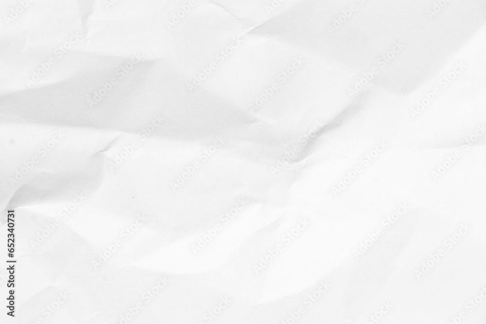 Grunge wrinkled white color paper textured background with copy space ...