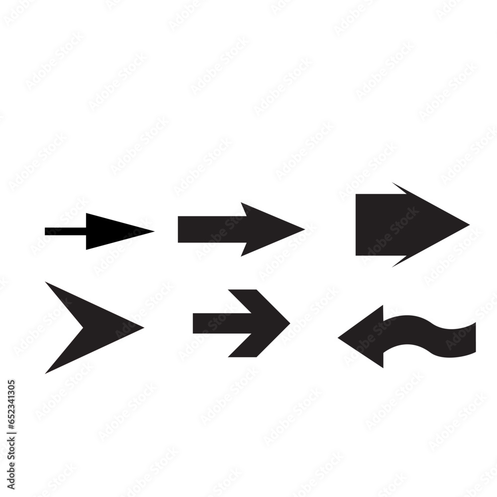 Vetor de Set of black vector arrows. Arrow icon. Arrow vector icon ...