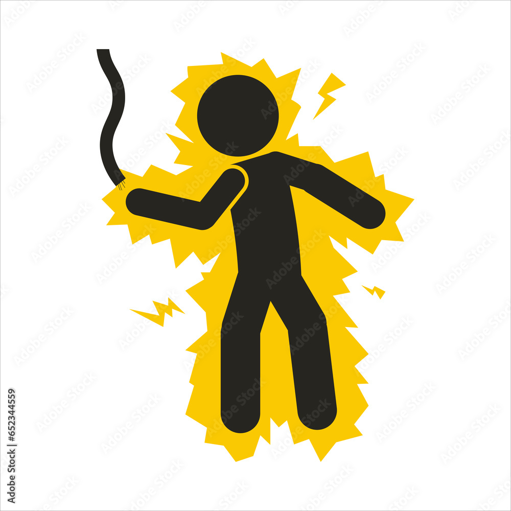 Isolated vector isolated of danger precaution sign high voltage ...