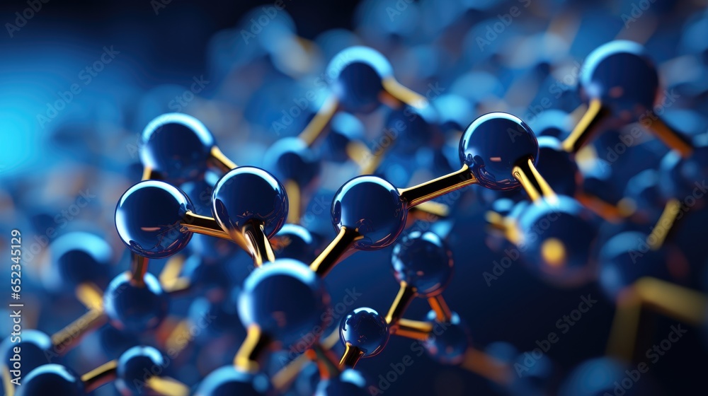 Abstract science background with atoms and molecules, illustration of ...