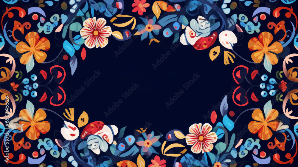 Floral border frame background pattern for Hispanic Heritage Month ...