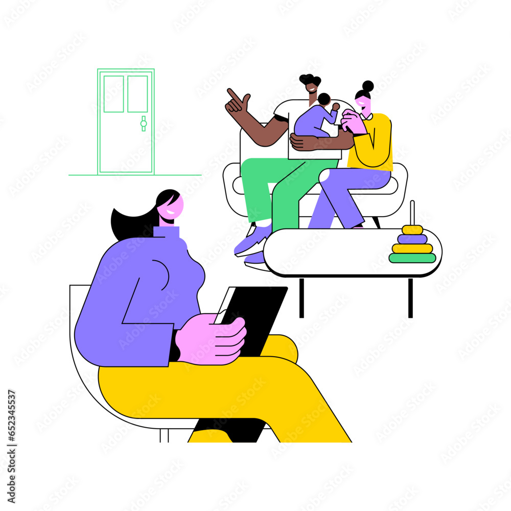 Parenting coach isolated cartoon vector illustrations. Young family ...